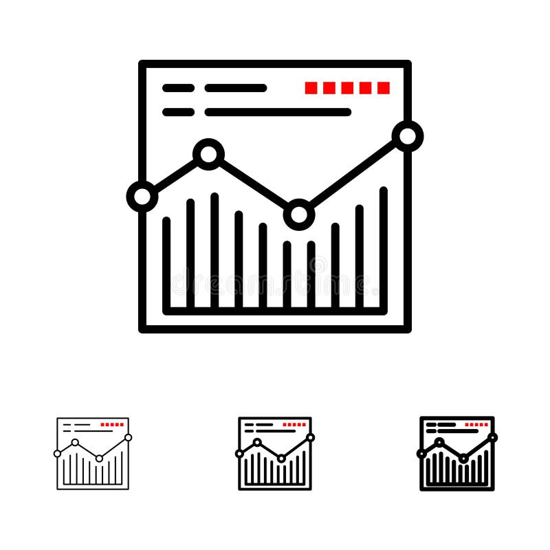 Analysis, Web, Website, Report Bold and Thin Black Line Icon Set Stock ...