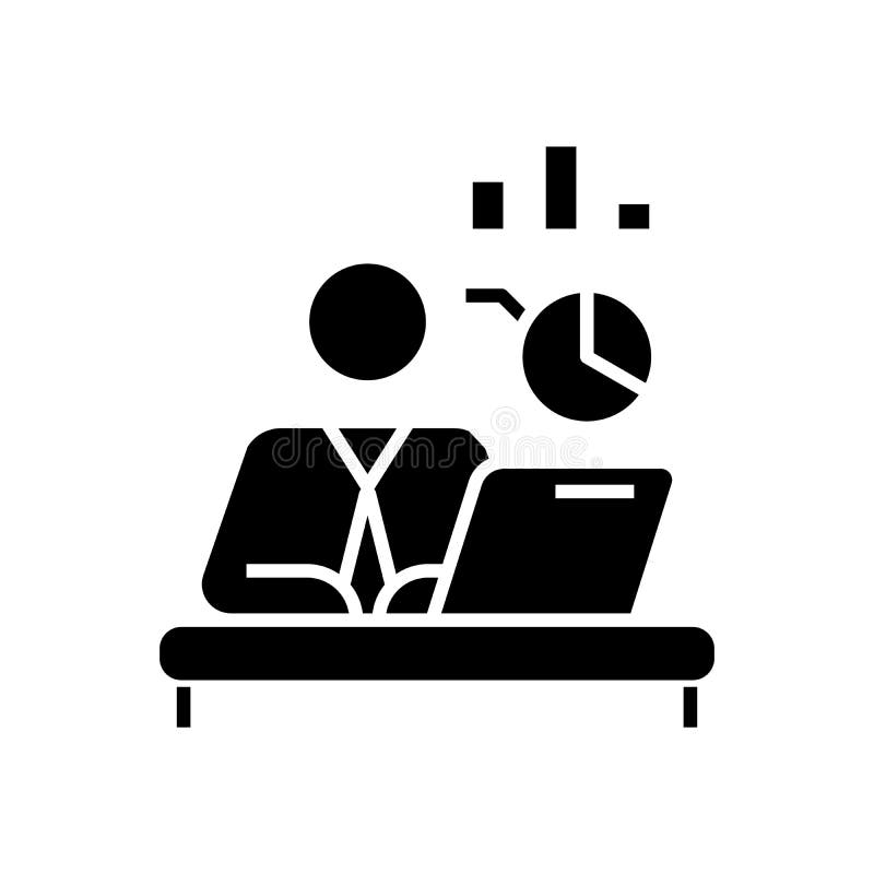 Analyst Black Icon, Vector Sign on Isolated Background. Analyst Concept ...
