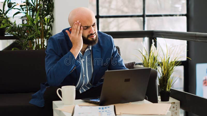Analyst Dealing with Headache at Work Stock Photo - Image of ache ...