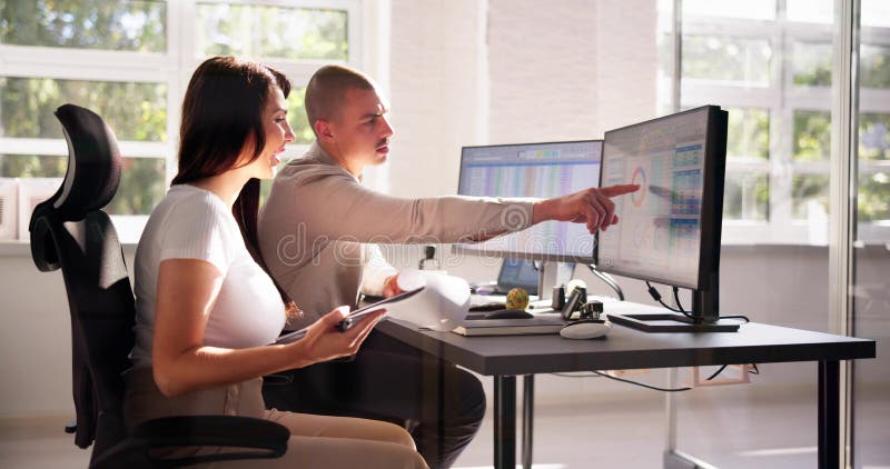 Analyst Employee Working on Spreadsheet Stock Image - Image of latino ...