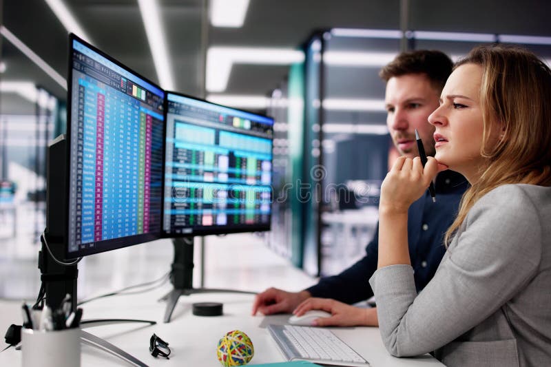 Analyst Employee Working on Spreadsheet Stock Photo - Image of medical ...