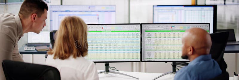 Analyst Employee Working on Spreadsheet Stock Photo - Image of hand ...