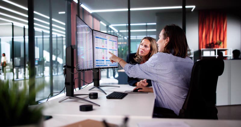 Analyst Employee Working on Spreadsheet Stock Photo - Image of analyst ...