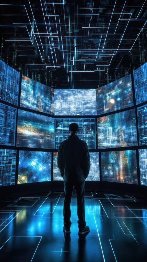 Analyst Engrossed in AI& X27;s Real-time Data Spectacle on Expansive ...