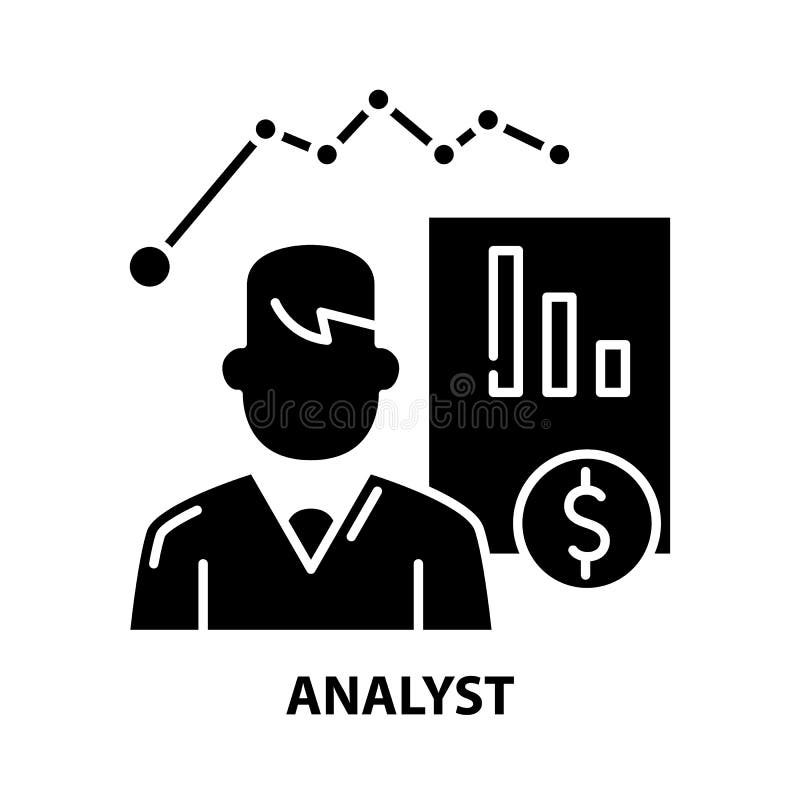 Analyst Icon, Black Vector Sign with Editable Strokes, Concept ...