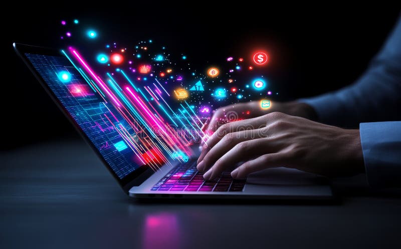 The Analyst Leverages a Computer and Dashboard To Perform Business Data ...