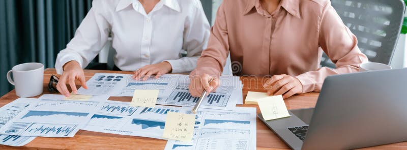 Analyst Team Colleague Discuss Financial Data on Digital Dashboard ...