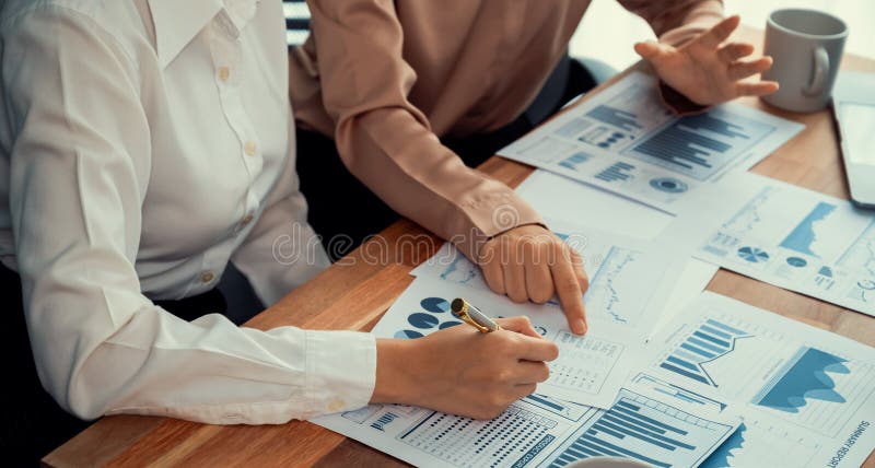 Analyst Team Colleague Discuss Financial Data on Digital Dashboard ...