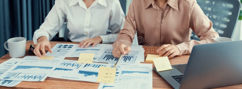 Analyst Team Colleague Discuss Financial Data on Digital Dashboard ...