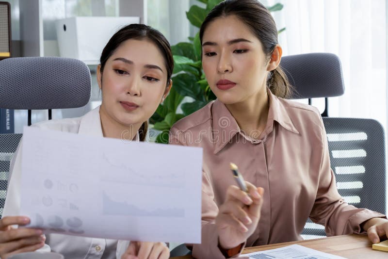 Analyst Team Colleague Discuss Financial Data on Digital Dashboard ...