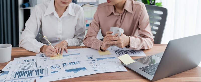 Analyst Team Colleague Discuss Financial Data on Digital Dashboard ...