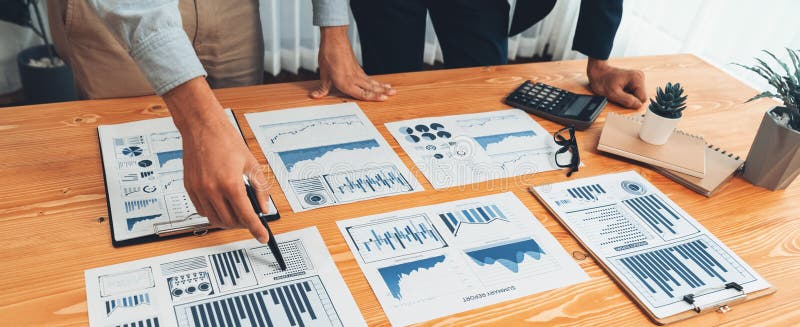 Analyst Team in Office Analyzing Financial Data Analysis Papers. Entity ...