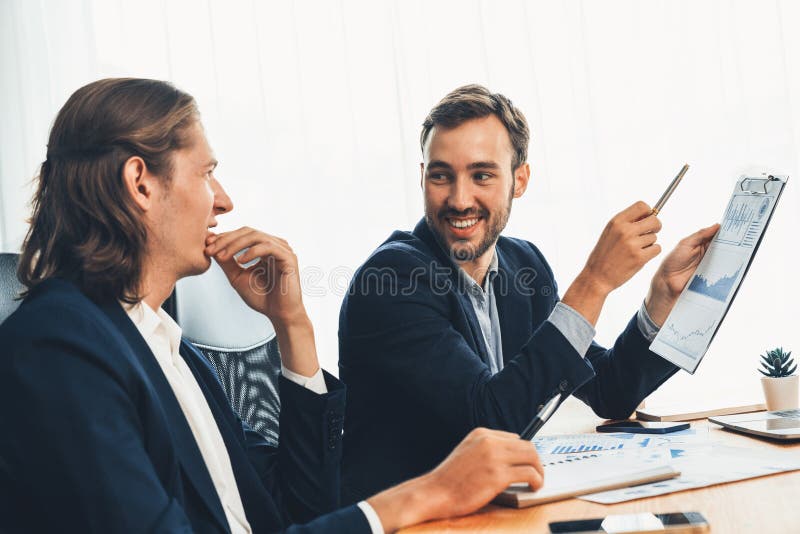 Analyst Team in Office Analyzing Financial Data Analysis Papers. Entity ...