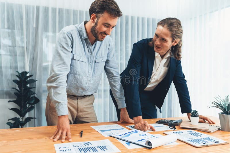 Analyst Team in Office Analyzing Financial Data Analysis Papers. Entity ...
