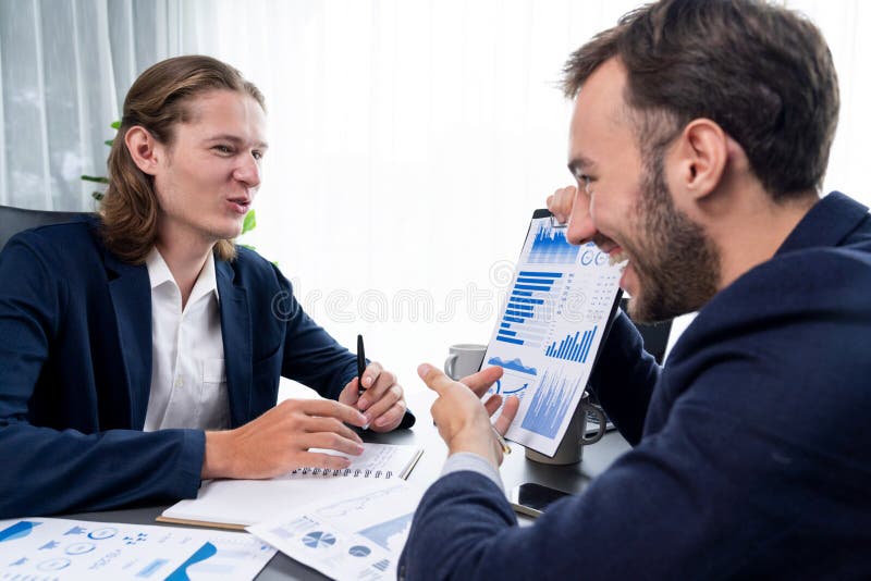 Analyst Team in Office Analyzing Financial Data Analysis Papers. Entity ...