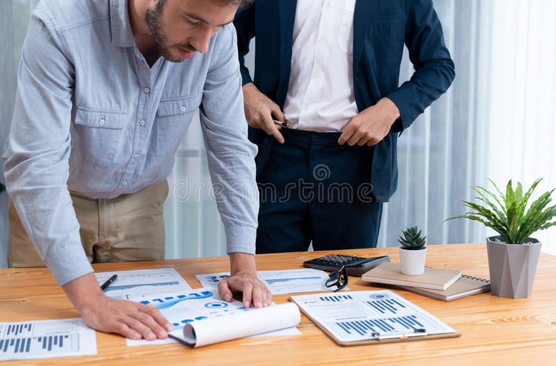 Analyst Team in Office Analyzing Financial Data Analysis Papers. Entity ...