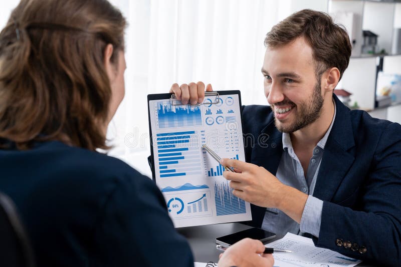 Analyst Team in Office Analyzing Financial Data Analysis Papers. Entity ...