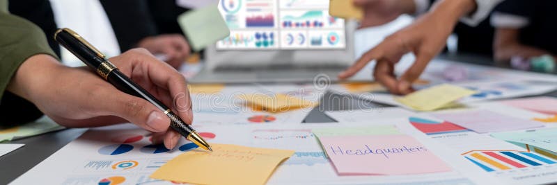 Analyst Team Use Sticky Note for Financial Analyzing. Prodigy Stock ...