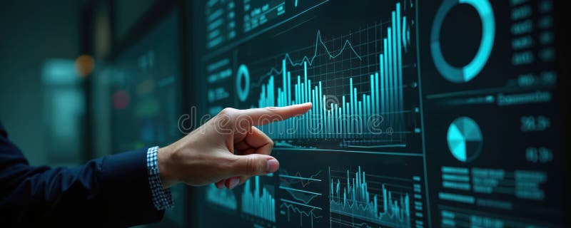 Analyst Uses Business Analytics Dashboard with KPI, Charts, and Metrics ...