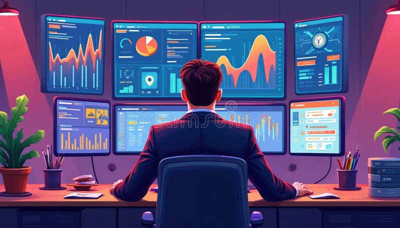 Computer and Dashboard for Data Business Analysis and Data Management System with KPI and ...