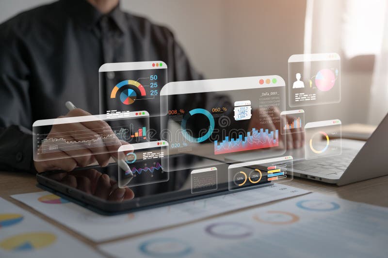 An Analyst Uses a Computer and Dashboard for Data Business Analysis and ... An Analyst Uses a Computer and Dashboard for Data Business Analysis and ...