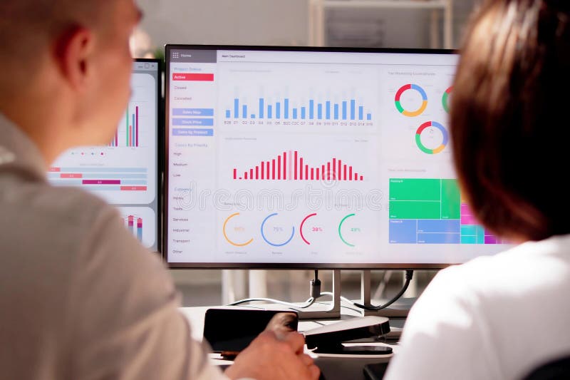 Analyst Using Data Analytics Dashboard Stock Photo - Image of advisor ...