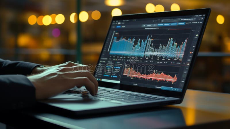 Analyst Using Laptop Computer Laptop, Market Analytics and Data ...