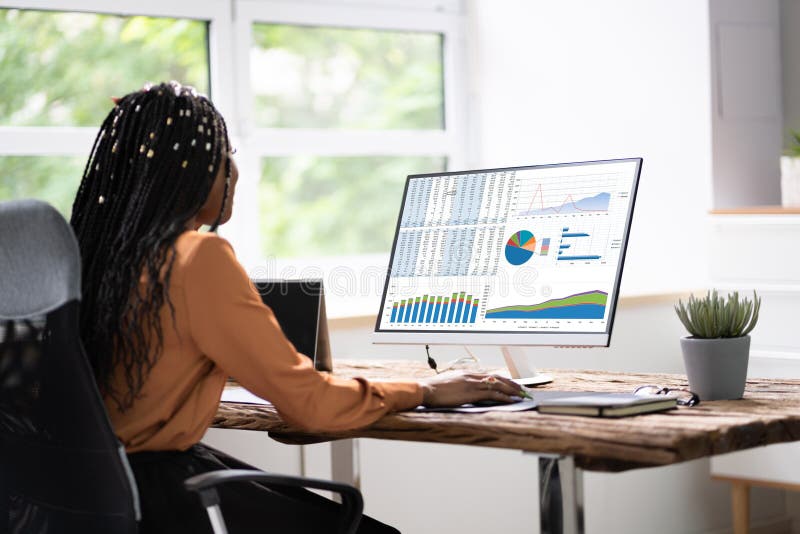 Analyst Woman Looking stock photo. Image of african - 251089162