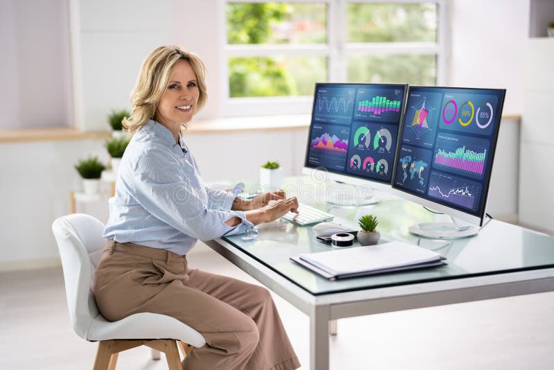 Analyst Woman Looking stock image. Image of copy, afro - 253564117