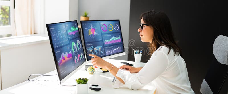 Analyst Women Looking at KPI Data Stock Photo - Image of girl, afro ...