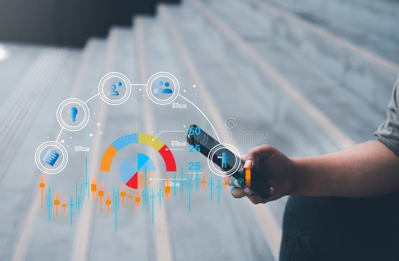 Analyst Working with Business Analytics and Data Management System ...