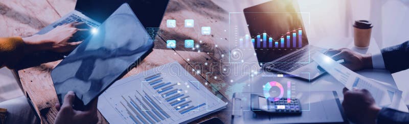 Analyst Working with Business Analytics and Data Management System on ...