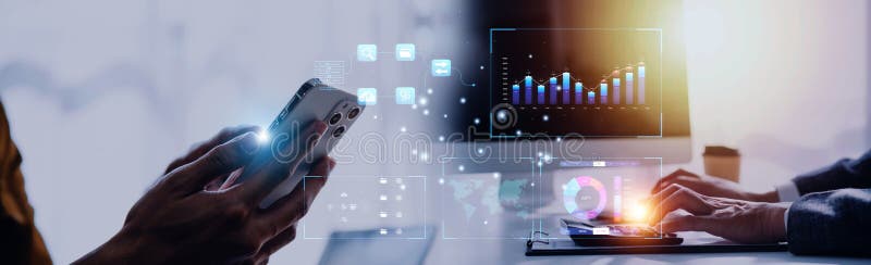 Analyst Working with Business Analytics and Data Management System on ...