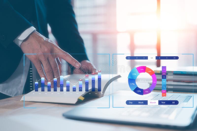 Analyst Working with Business Analytics and Data Management System on ...