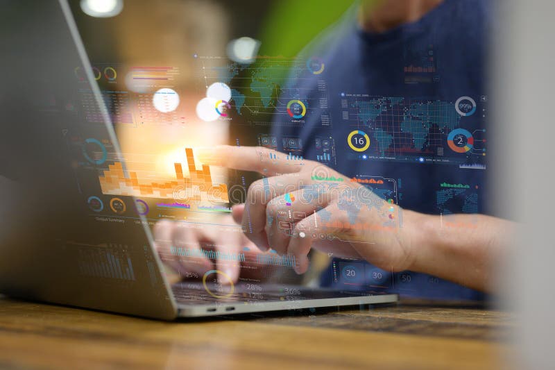 Analyst Working with Business Analytics and Data Management System on ...