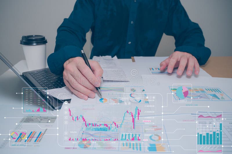 Analyst Working with Business Analytics and Data Management System on ...