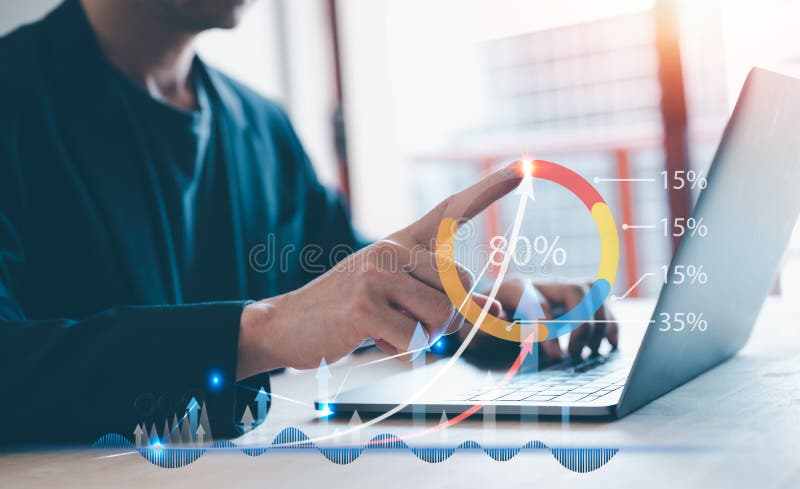 Analyst Working with Business Analytics and Data Management System ...