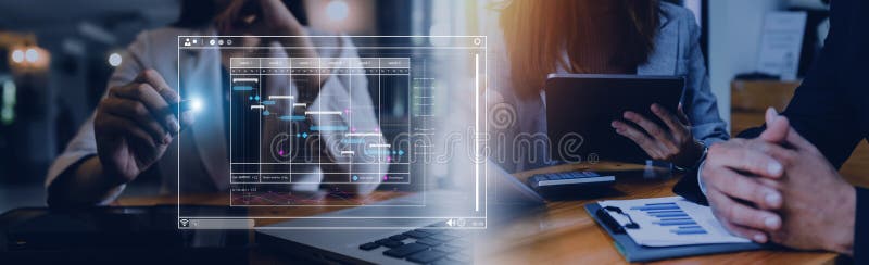 Analyst Working with Computer in Business Analytics and Data Management System To Make Report ...