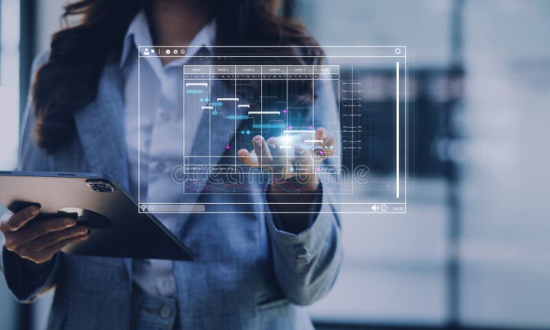 Analyst Working with Computer in Business Analytics and Data Management System To Make Report ...