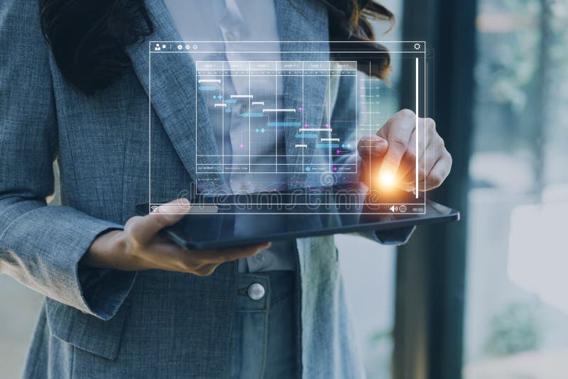 Analyst Working with Computer in Business Analytics and Data Management System To Make Report ...