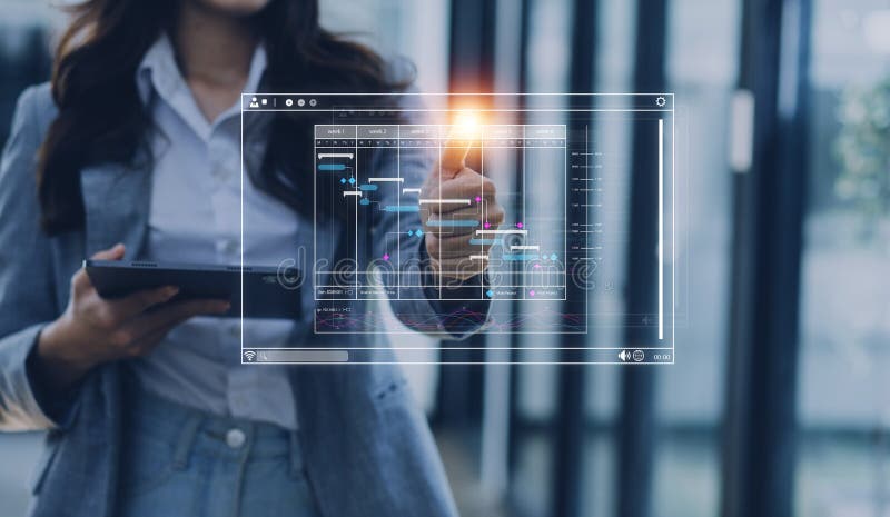 Analyst Working with Computer in Business Analytics and Data Management System To Make Report ...