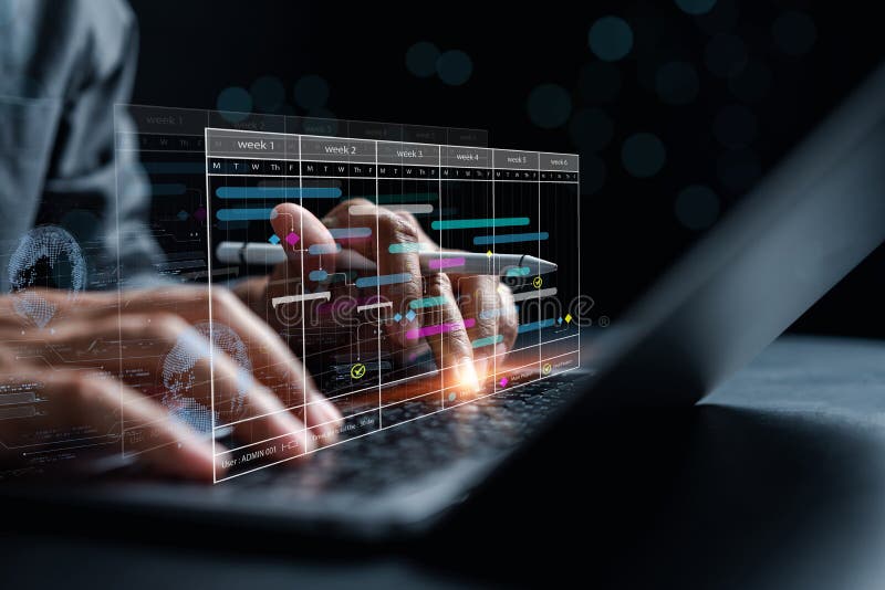 Analyst Working with Computer in Business Analytics and Data Management System To Make Report ...