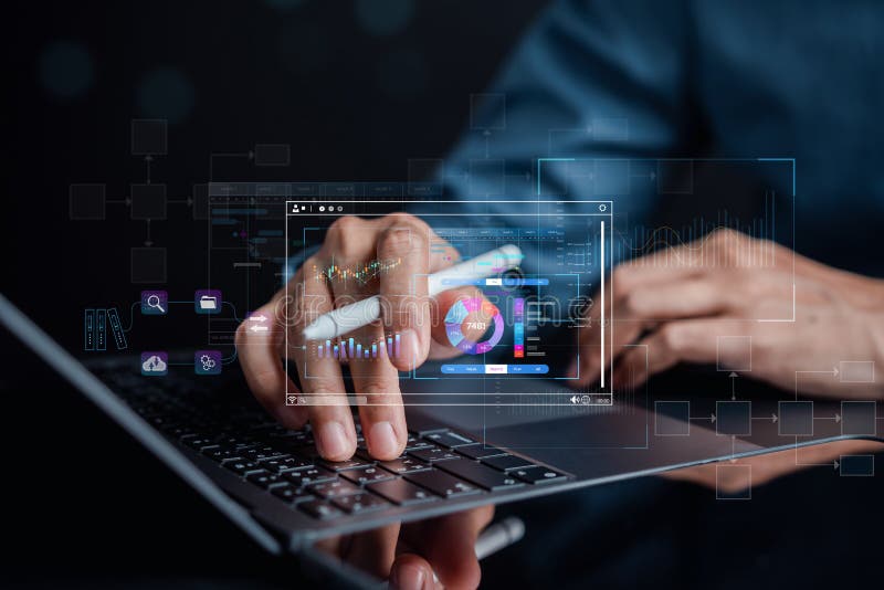 Analyst Working in Business Analytics and Data Management System To Make Report with KPI and ...