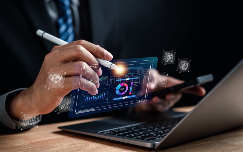 Analyst Working with Computer in Business Analytics and Data Management ...