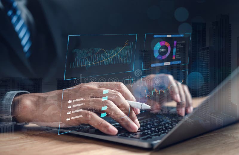 Analyst Working with Computer in Business Analytics and Data Management ...