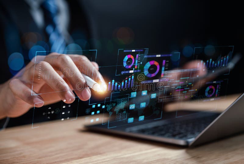 Analyst Working with Computer in Business Analytics and Data Management ...