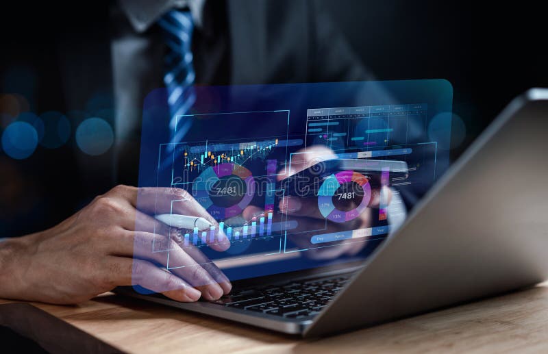 Analyst Working with Computer in Business Analytics and Data Management ...