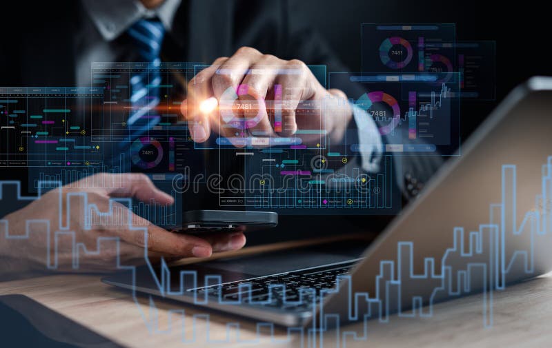 Analyst Working with Computer in Business Analytics and Data Management ...