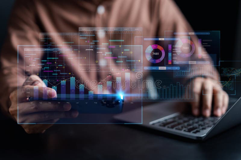 Analyst Working with Computer in Business Analytics and Data Management ...