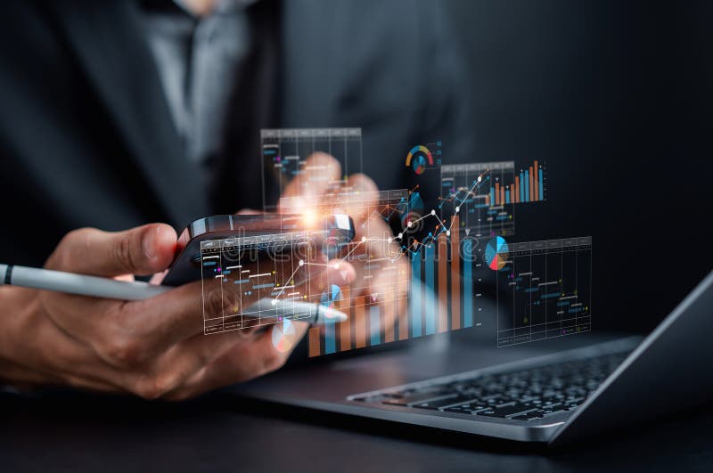 Analyst Working with Computer in Business Analytics and Data Management ...